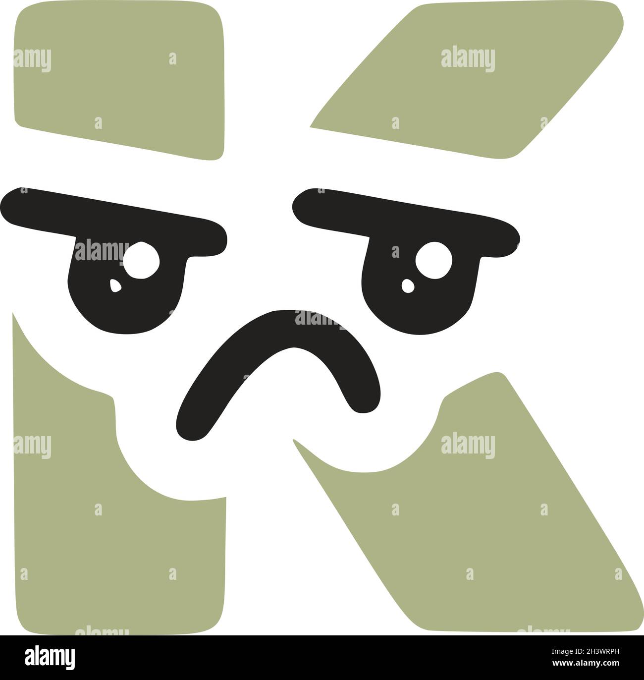 Letter k kawaii character with sad face, vector clip art Stock Vector ...