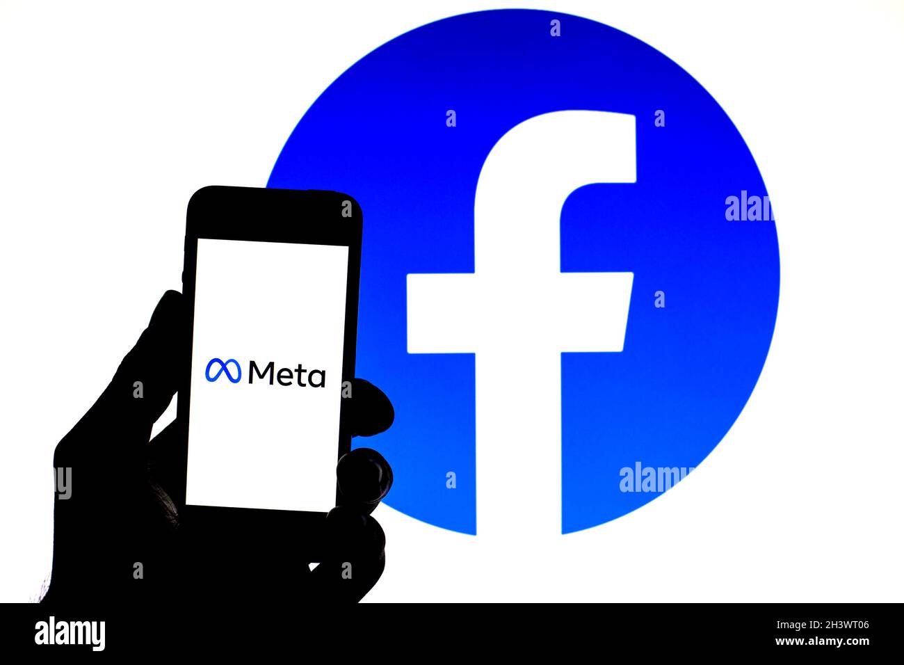 In this photo illustration a Meta logo seen displayed on a smartphone ...