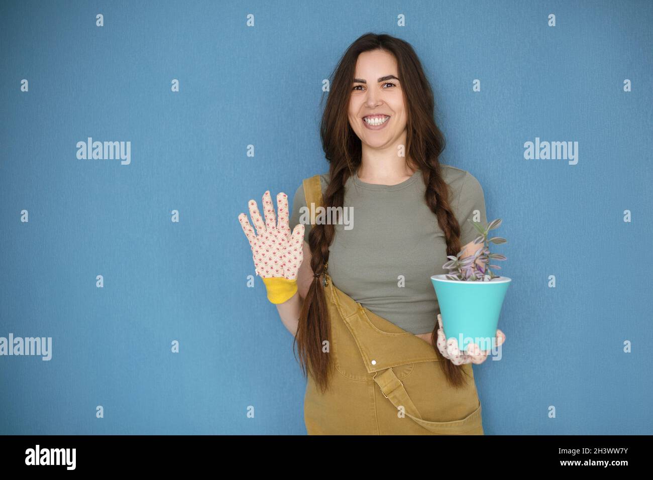 Female gardener showing potted plant Stock Photo - Alamy Female gardener showing potted plant Stock Photo - Alamy