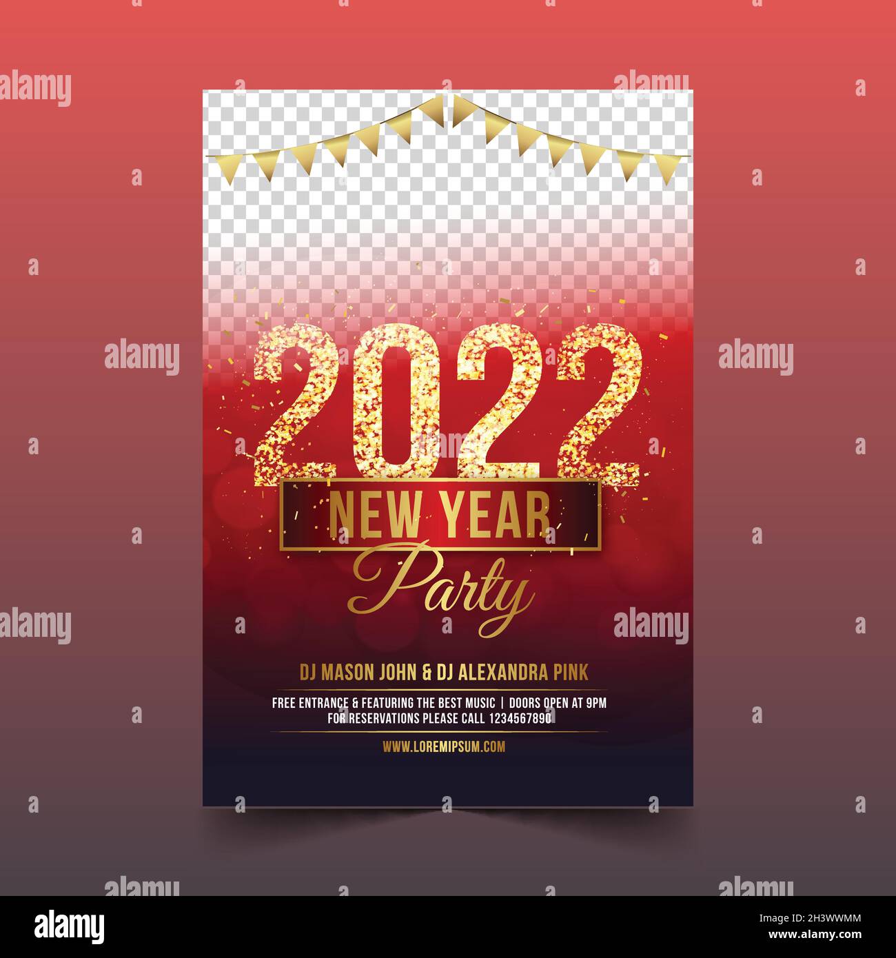 hand drawn 2022 party poster template vector design illustration Stock ...