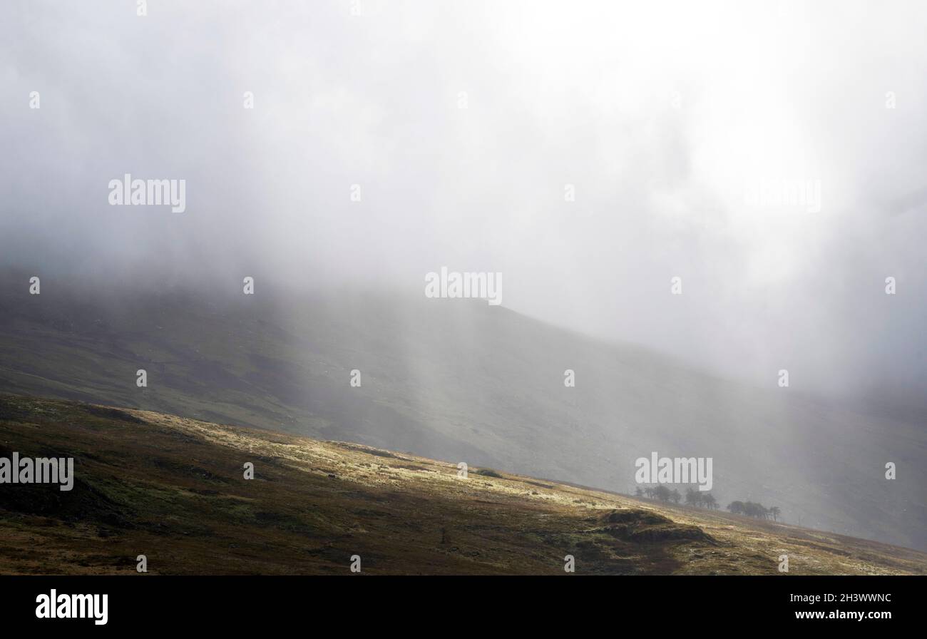 Dramatic light on the A4086 between Capel Curig and Pen-Y-Pass in ...