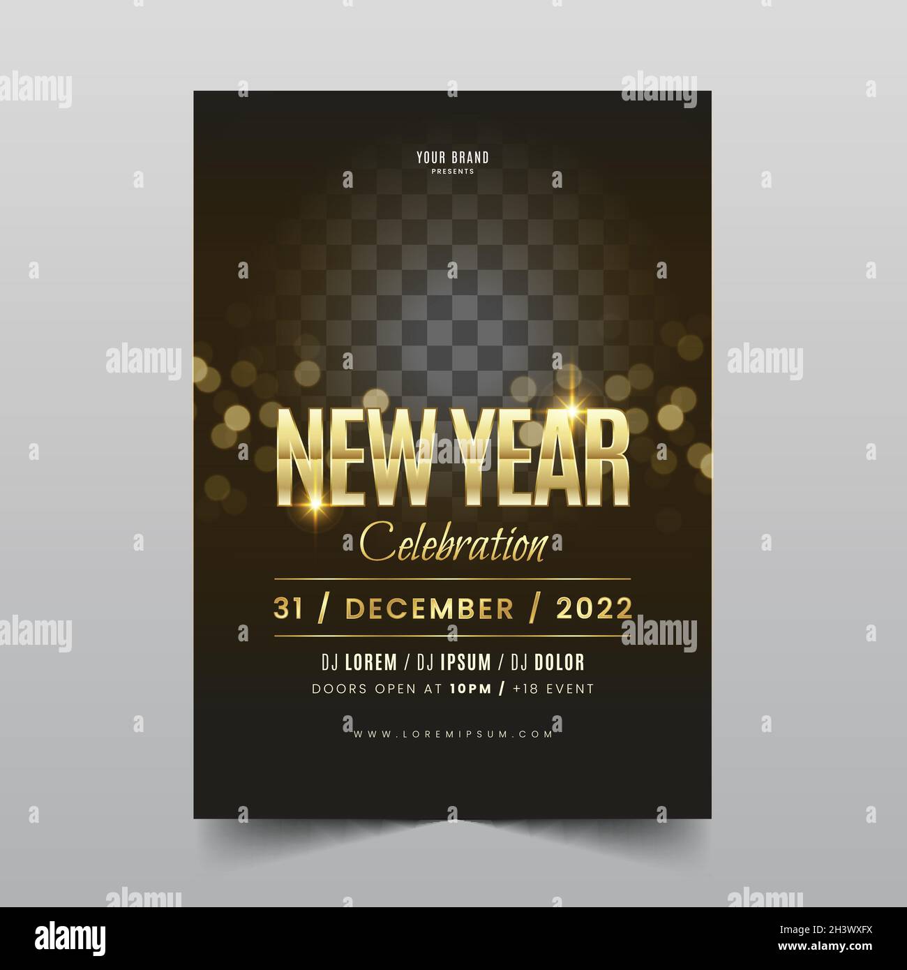 hand drawn 2022 party poster template vector design illustration Stock ...