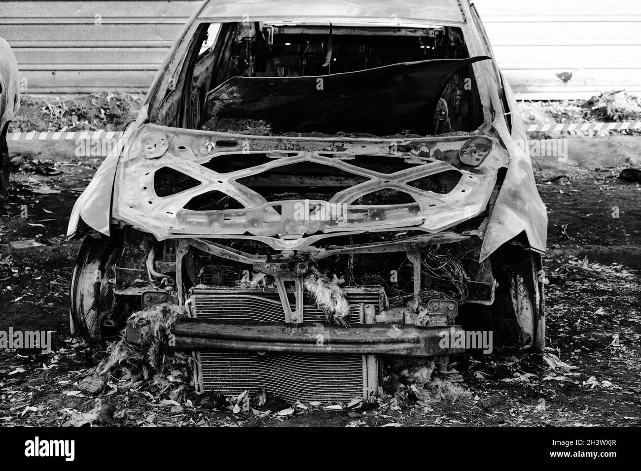 Melted car Black and White Stock Photos & Images - Alamy