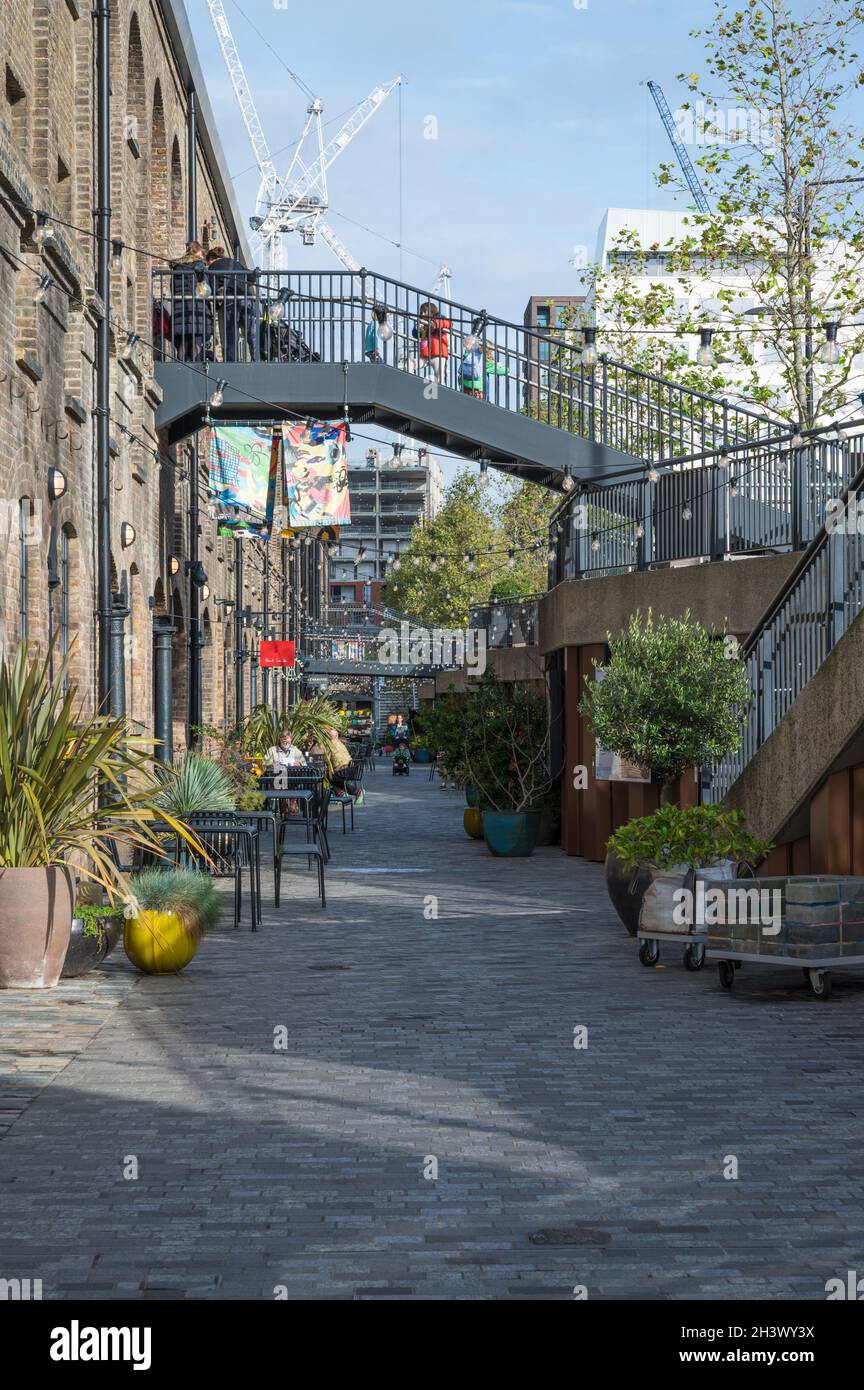 View along Lower Stable Street in Coal Drops Yard. London, England, UK ...