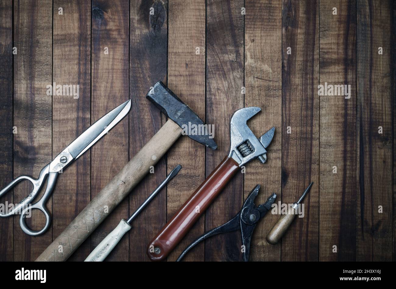 Old work tools Stock Photo - Alamy