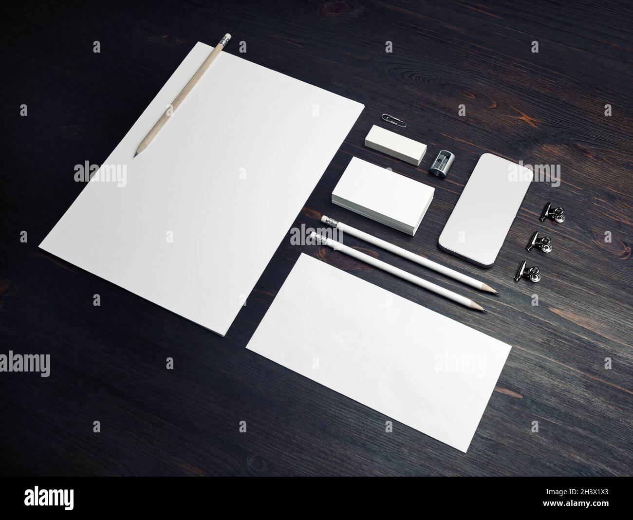 Blank stationery set Stock Photo - Alamy