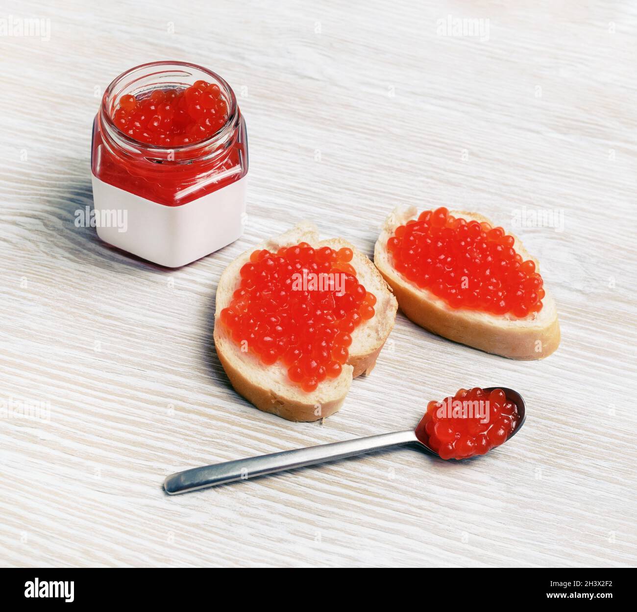 Delicious red caviar Stock Photo - Alamy