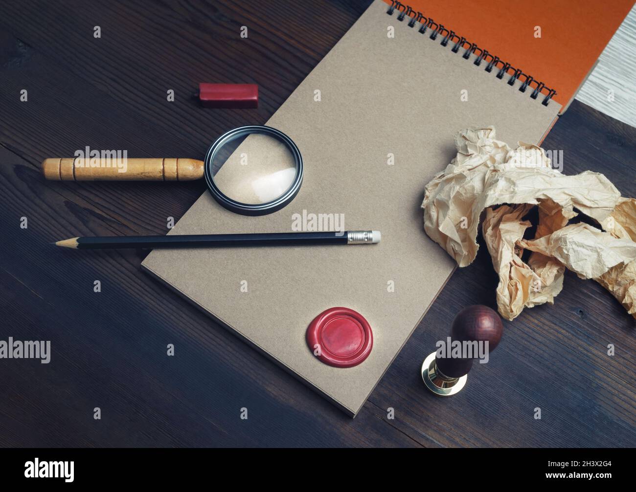 Vintage stationery set Stock Photo - Alamy