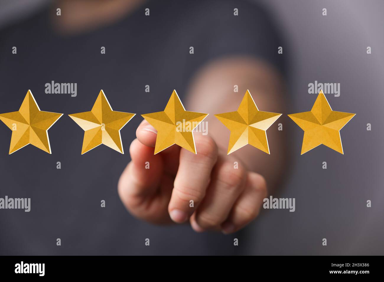 3d rendering of a review icon and rating stars showing feedback Stock ...