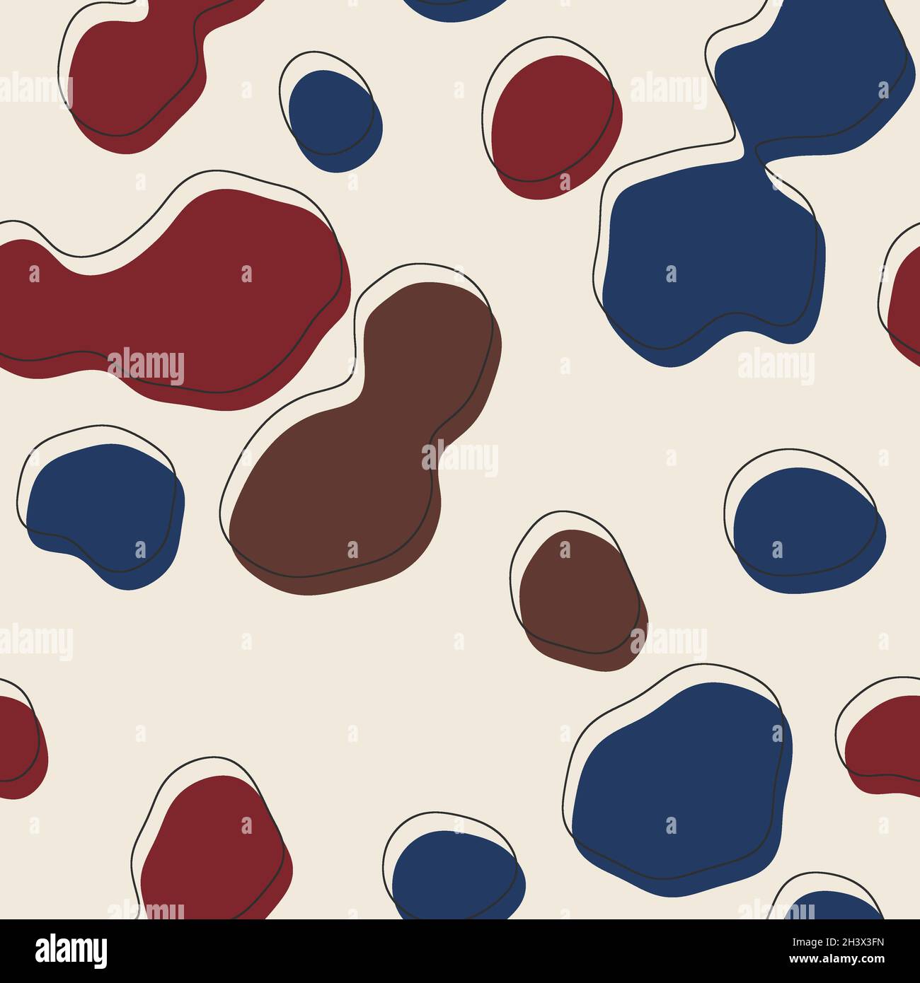 Seamless abstract organic blog shapes in various colors with offset ...