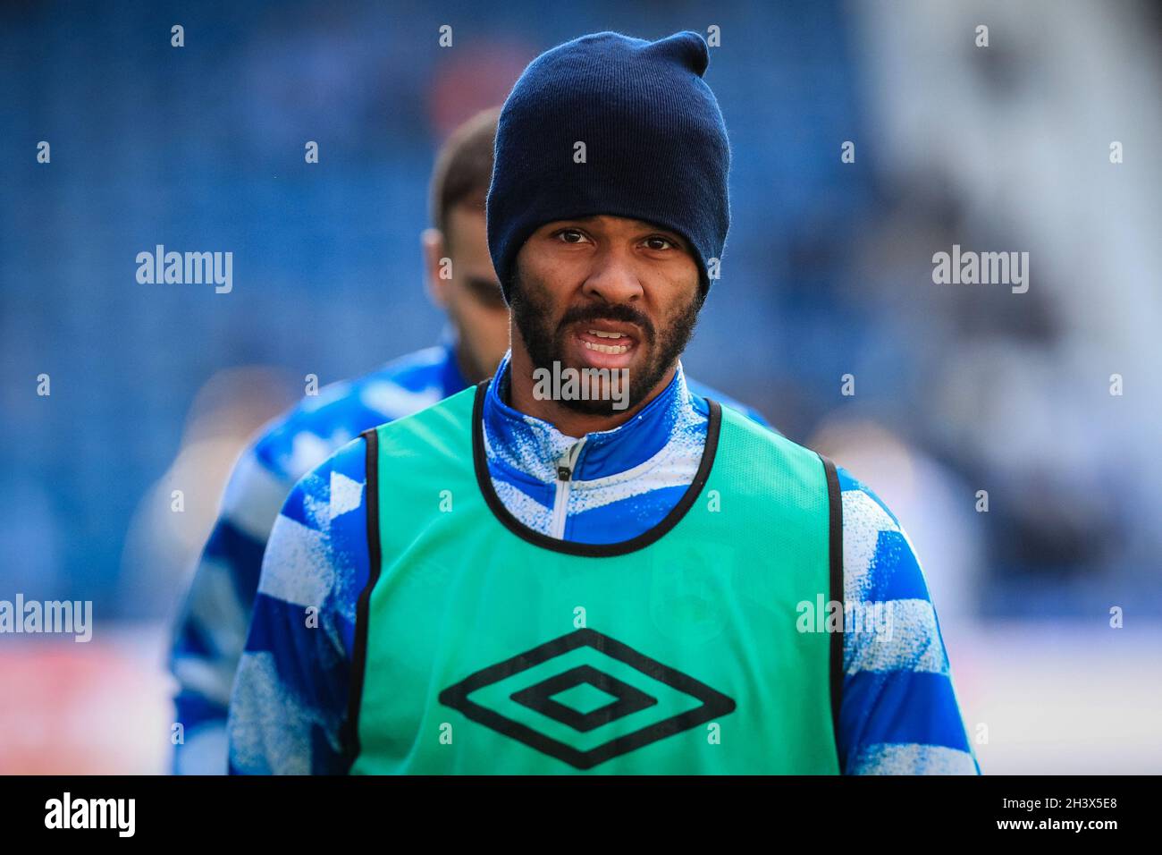 Fraizer Campbell #22 of Huddersfield Town warming up before the game ...