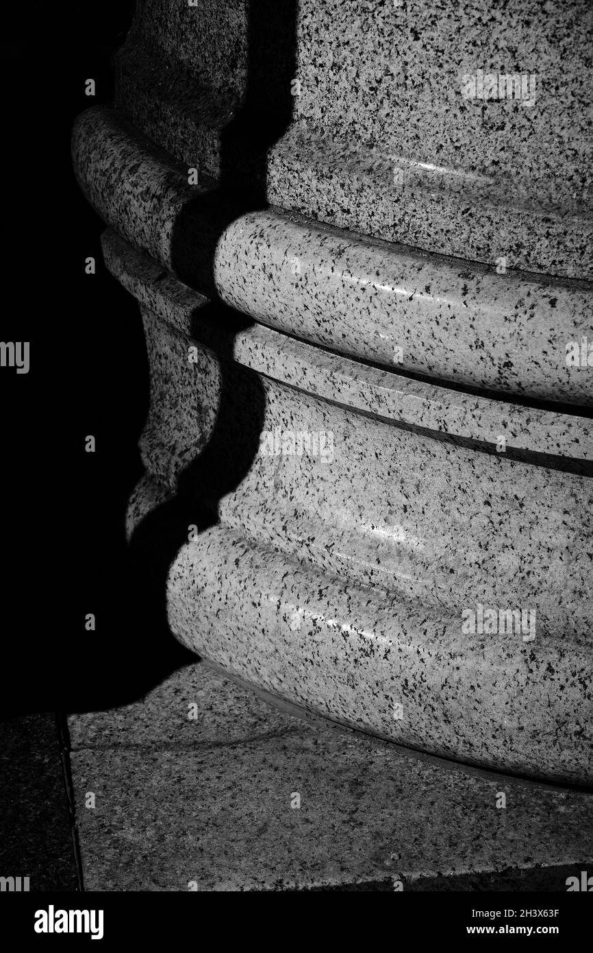 Black and white close up of architectural element resulting in abstract ...