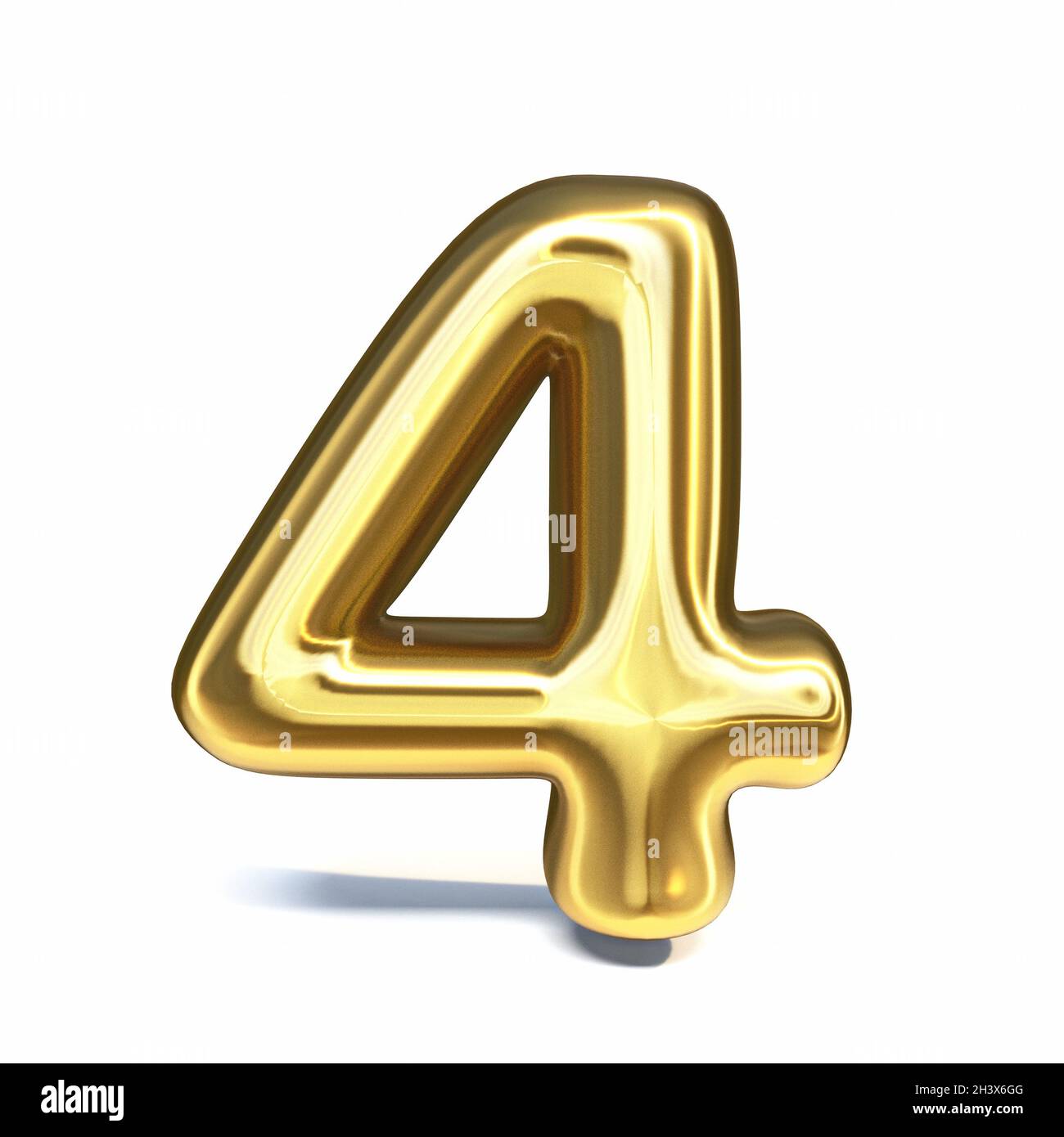 Golden font Number 4 FOUR 3D Stock Photo - Alamy