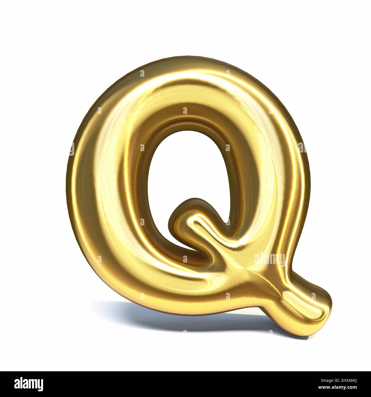 Golden font Letter Q 3D Stock Photo - Alamy