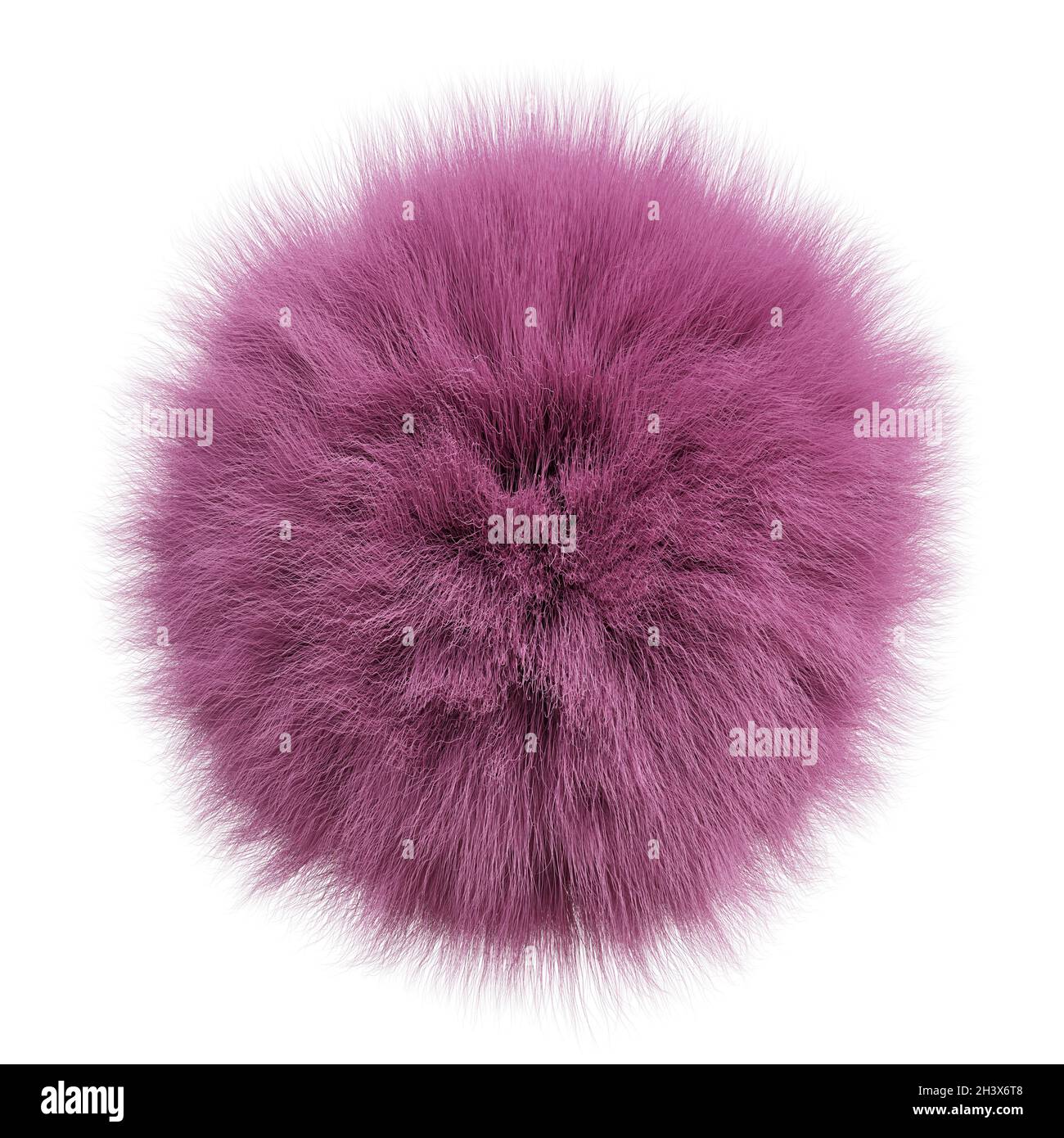 fluffy ball, furry pink sphere isolated on white background Stock Photo ...