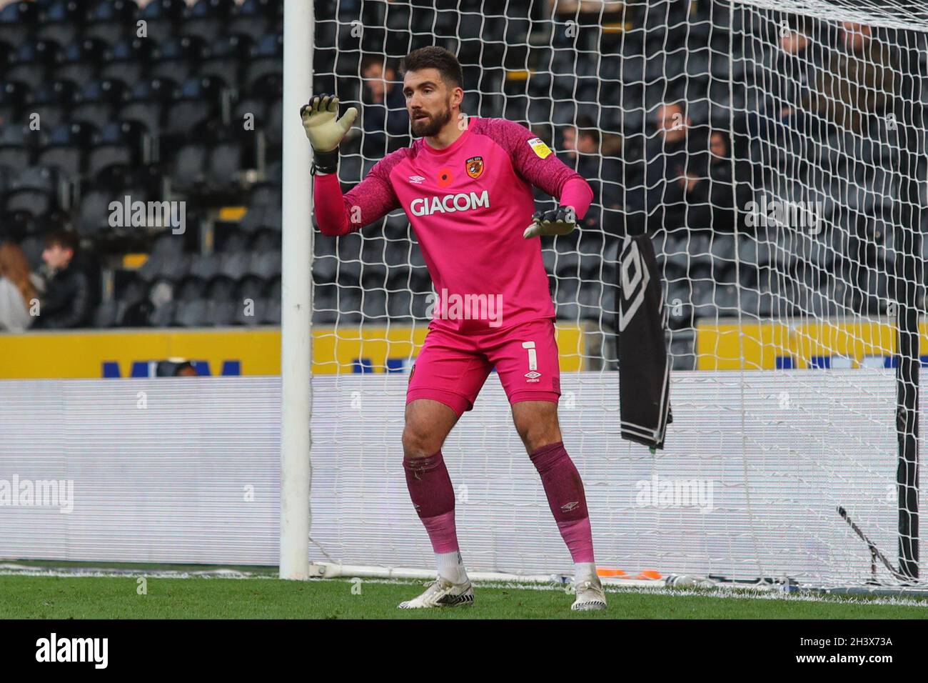 Matt Ingram #1 of Hull City directs his defence Stock Photo - Alamy