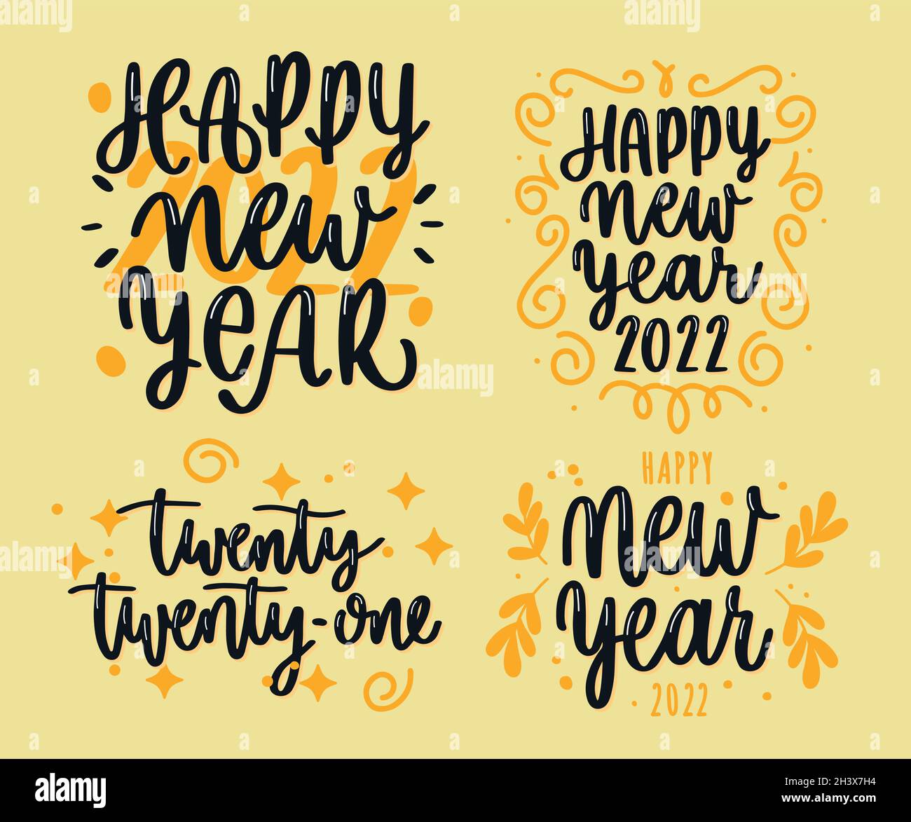 new year 2022 lettering collection vector design illustration Stock ...