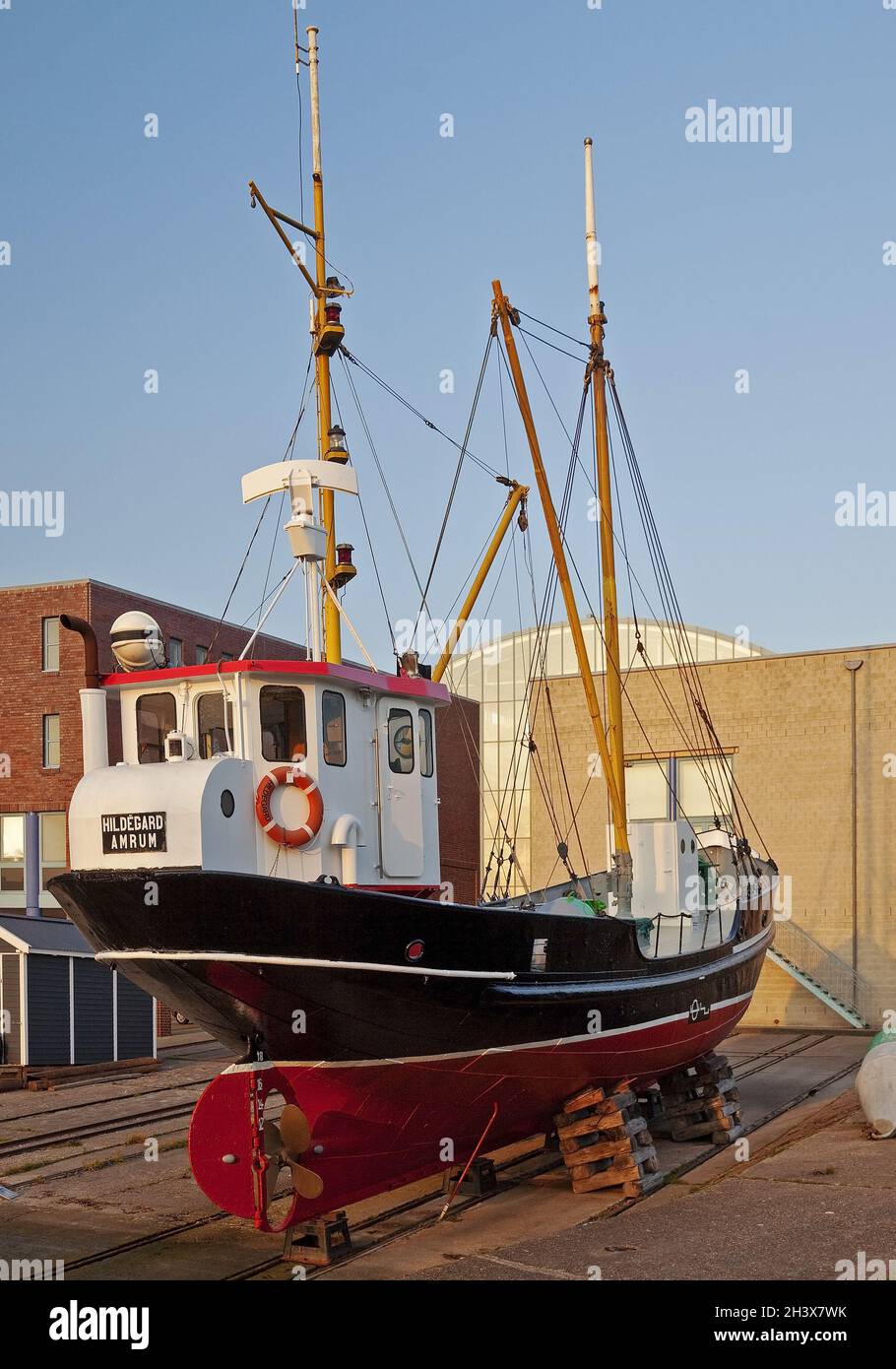 Bucket layer Hildegard, museum ship in the inland port, Husum, North ...