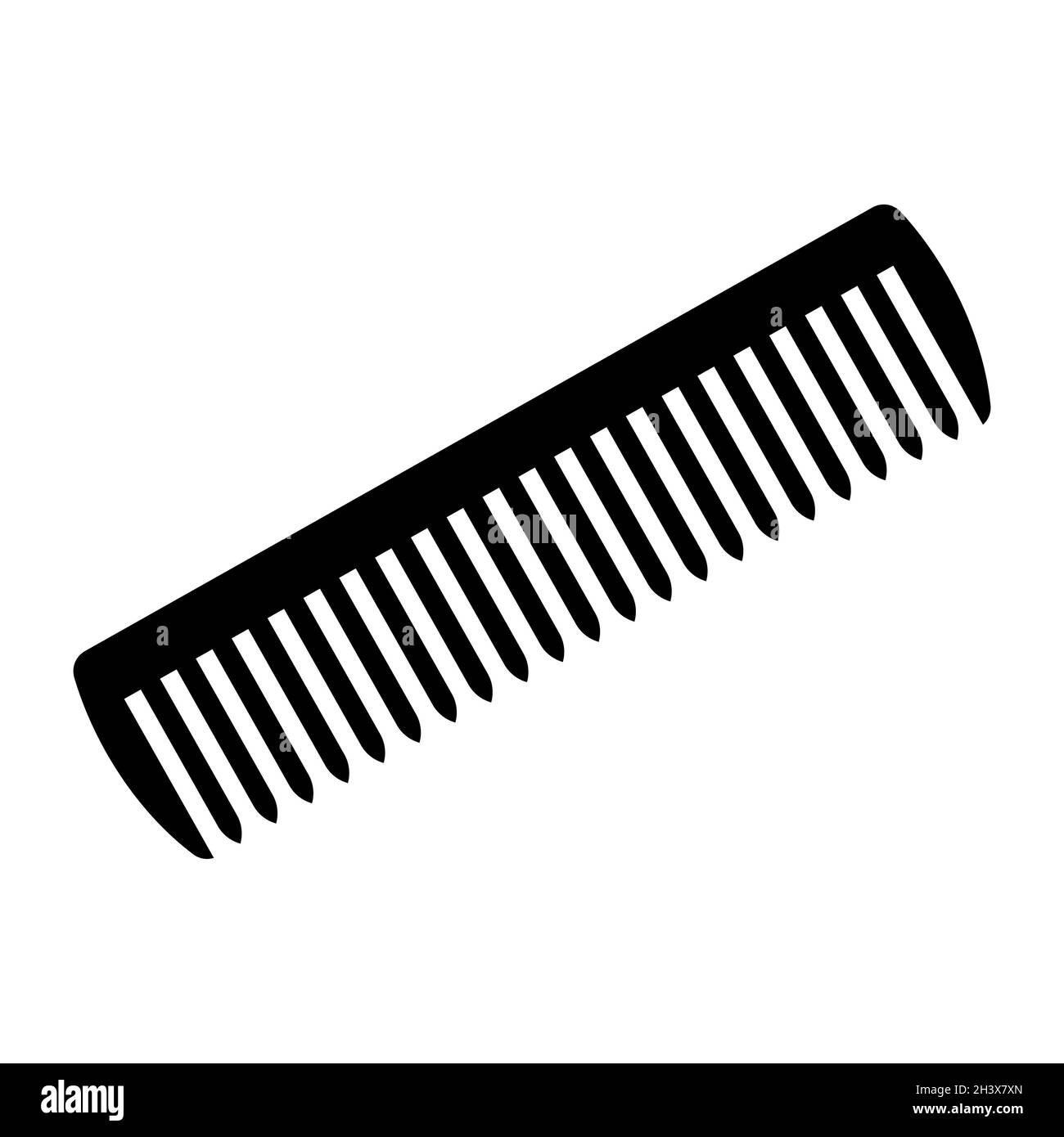 Comb silhouette icon. Black hairbrush symbol isolated on white ...