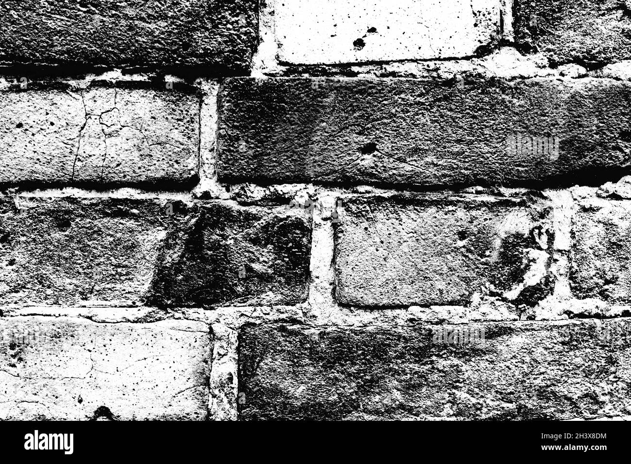 Old bricklaying wall fragment Black and White Stock Photos & Images - Alamy