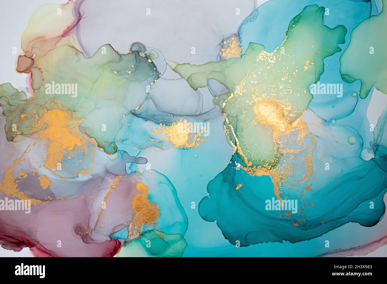 Gold Abstract Liquid. Alcohol Inks Splash Stock Photo - Alamy