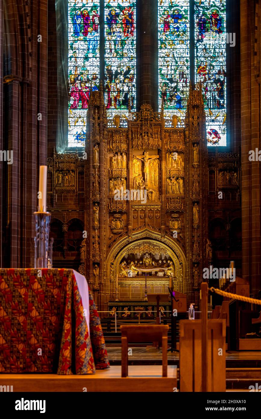LIVERPOOL, UK - JULY 14 : Interior of Liverpool Metropolitan Cathedral ...