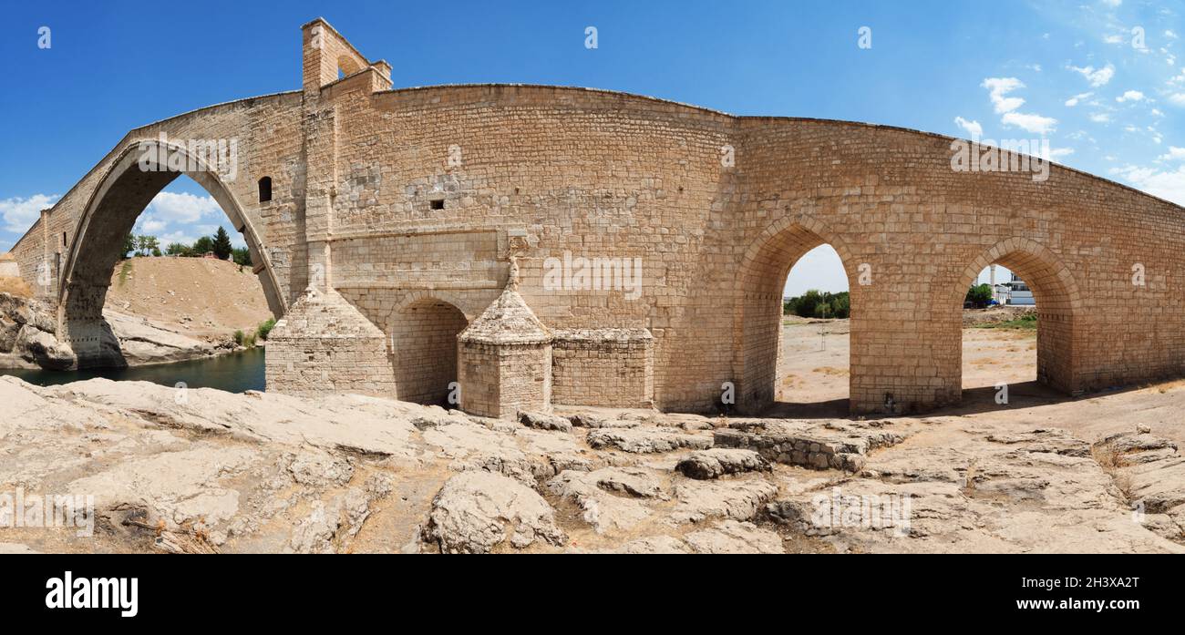Malabadi Bridge on the Batman river in Silvan region of Turkey Stock ...
