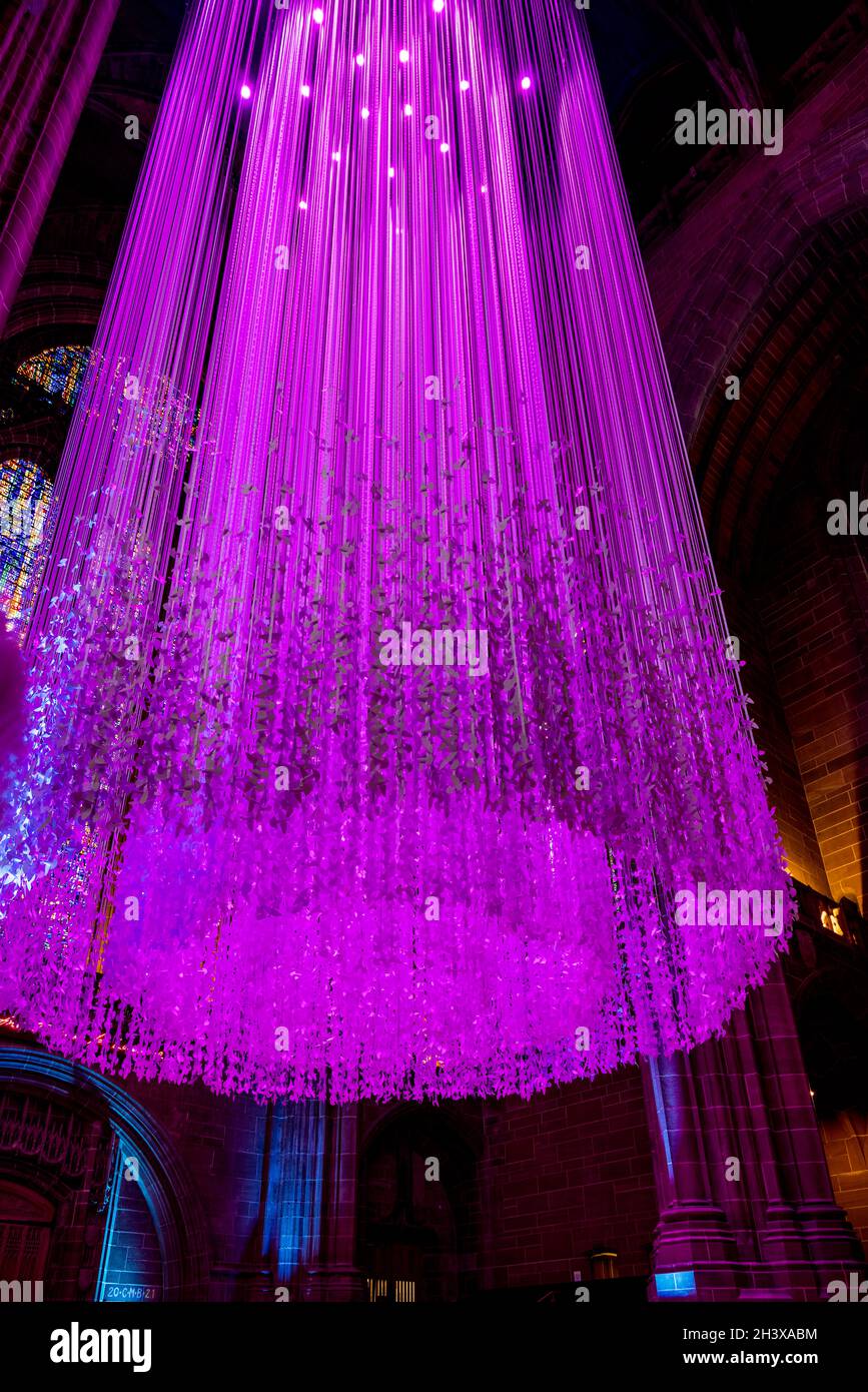 LIVERPOOL, UK - JULY 14 : Interior of Liverpool Metropolitan Cathedral ...
