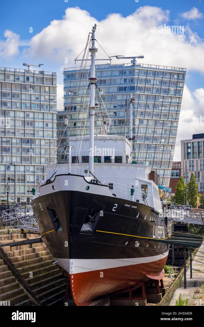 LIVERPOOL, UK - JULY 14 : Edmund Gardner ship in dry dock in Liverpool ...