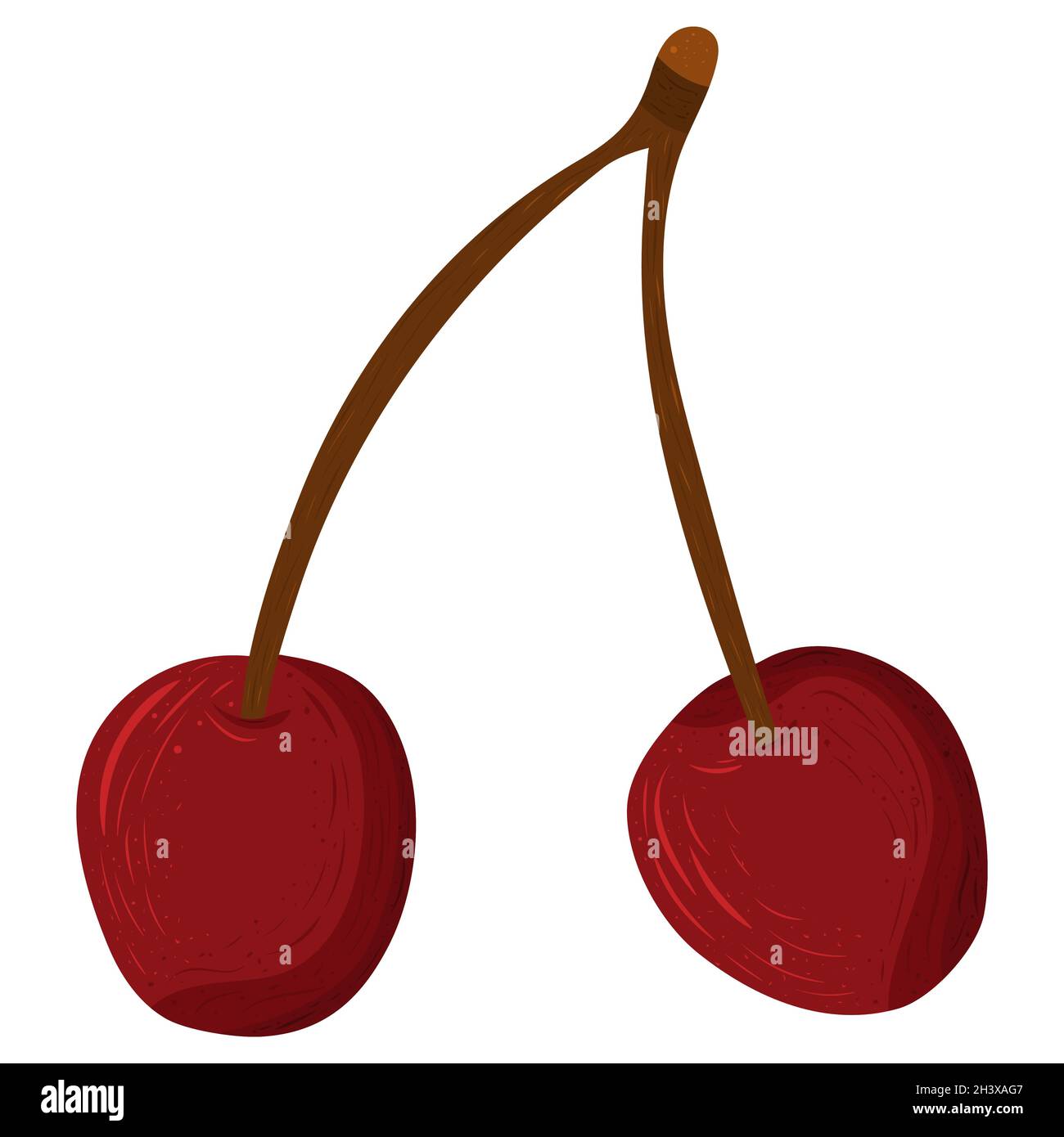 Cartoon illustration with colorful cherry. Farm market product. Vector ...