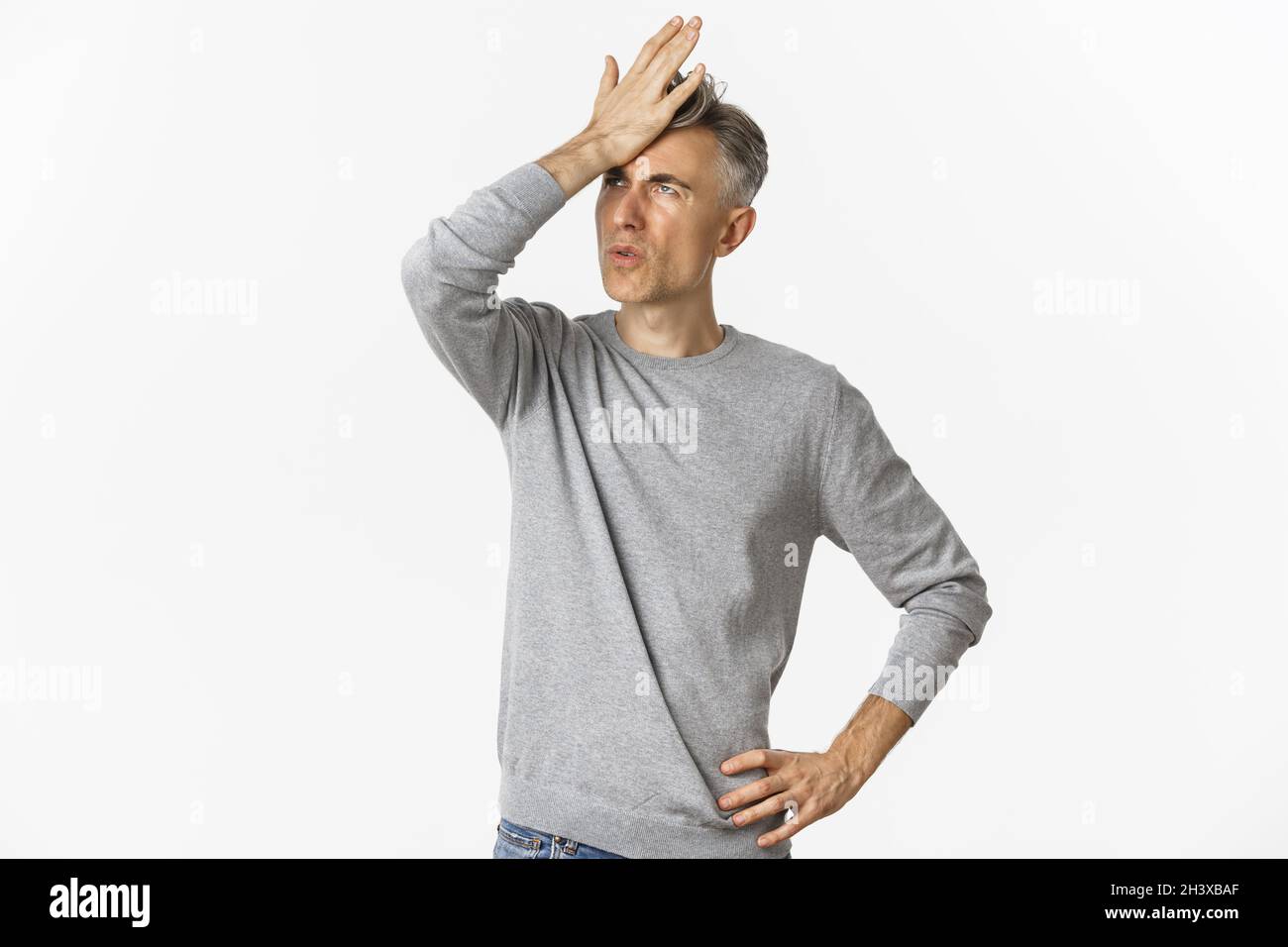 Image of frustrated and distressed middle-aged man, making facepalm and ...
