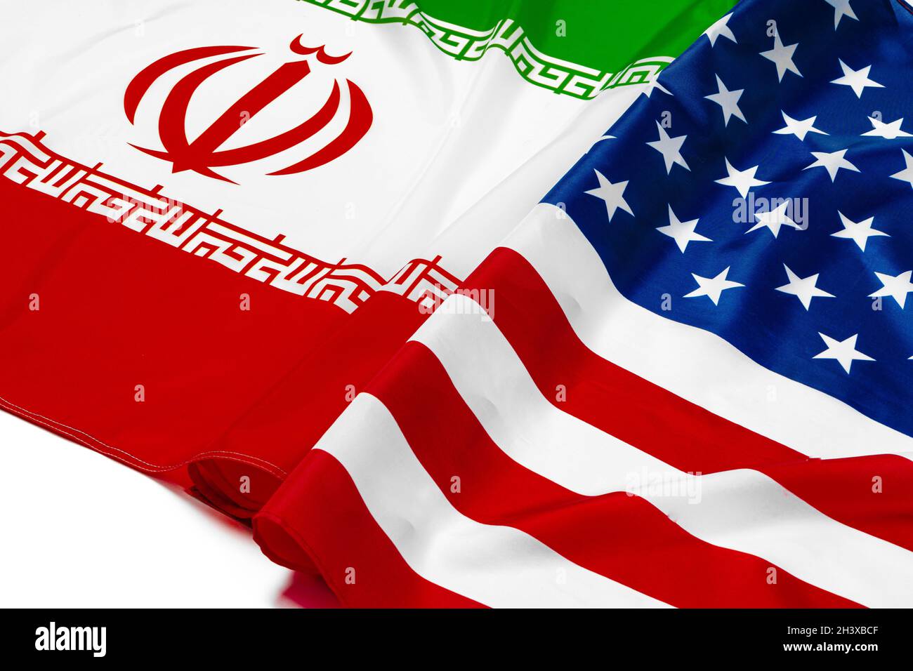 Flag of Iran together with flag of the United States of America Stock ...