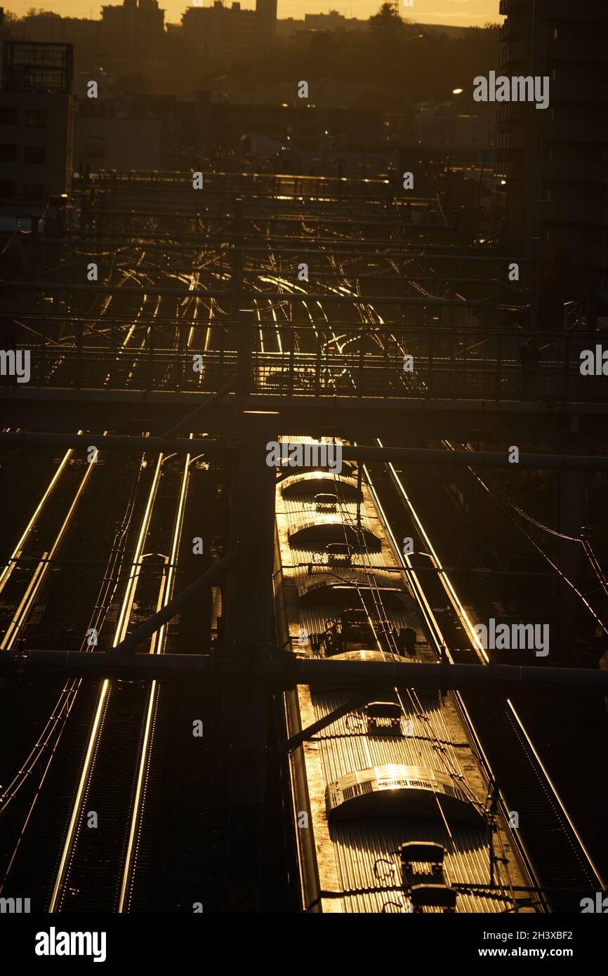 Image of the evening skyline and the line Stock Photo - Alamy