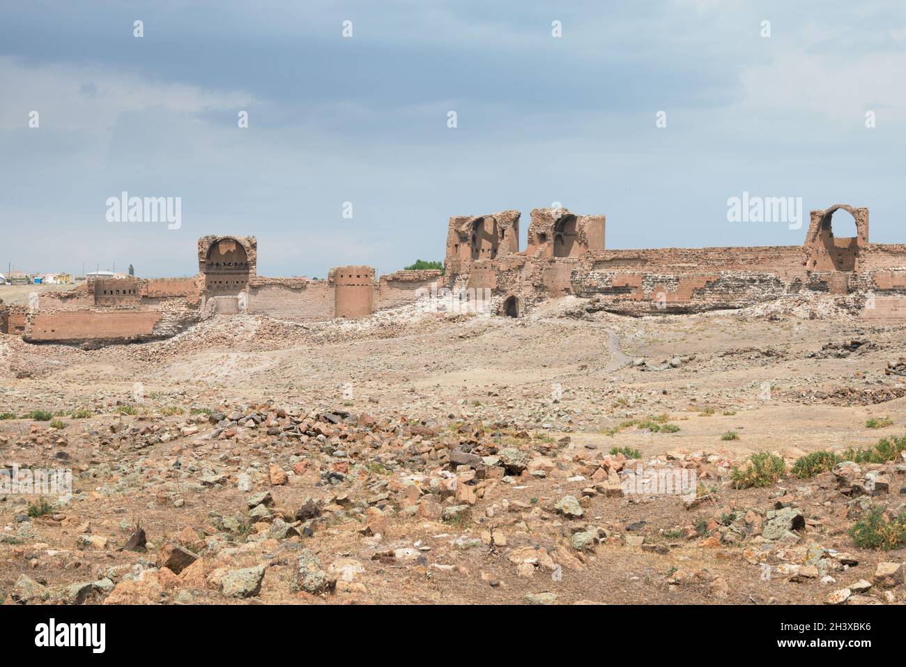 A part of city wall of ancient city Ani, northeastern Turkey Stock ...