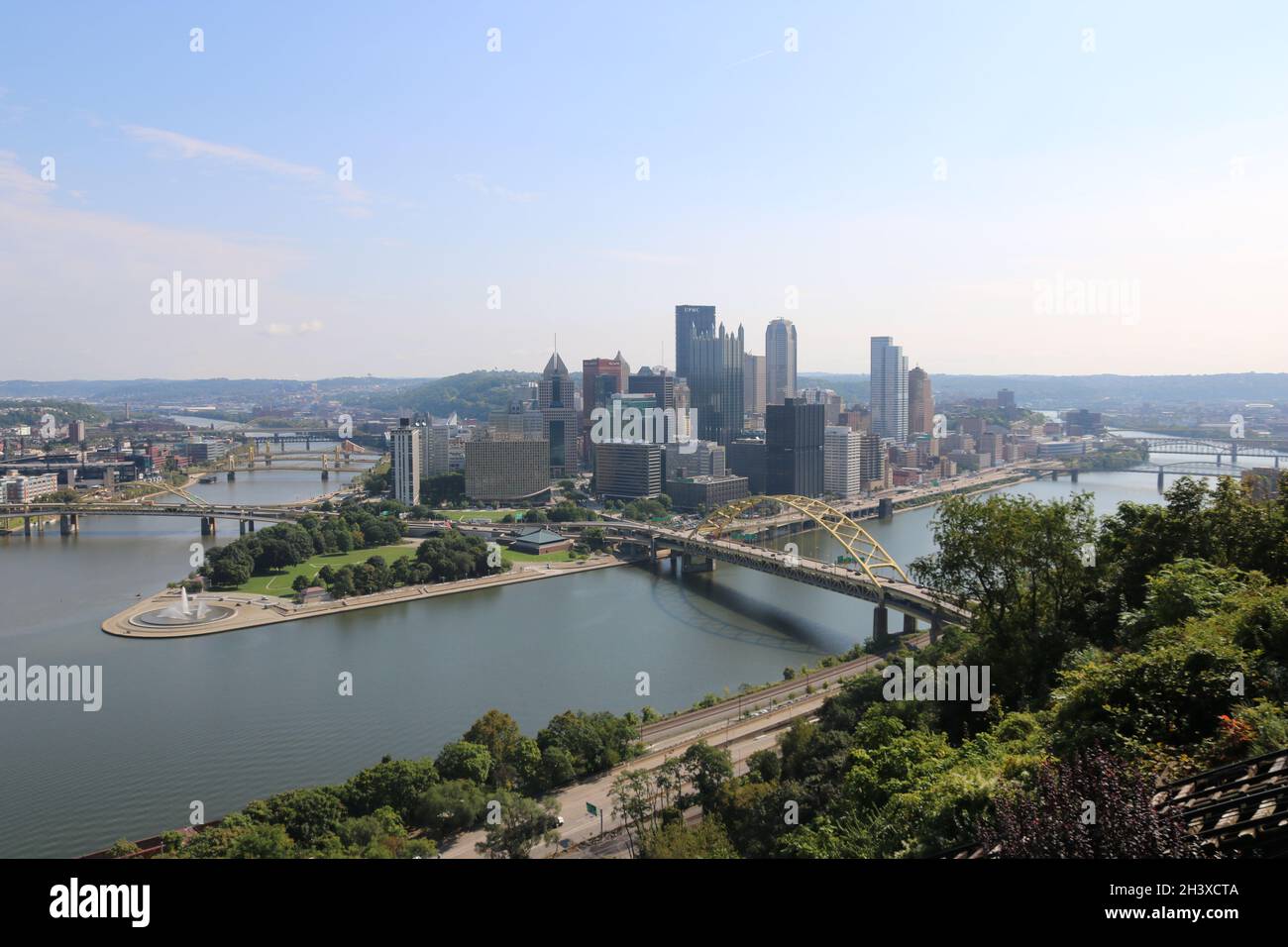 Downtown Pittsburgh and Point State Park Stock Photo - Alamy
