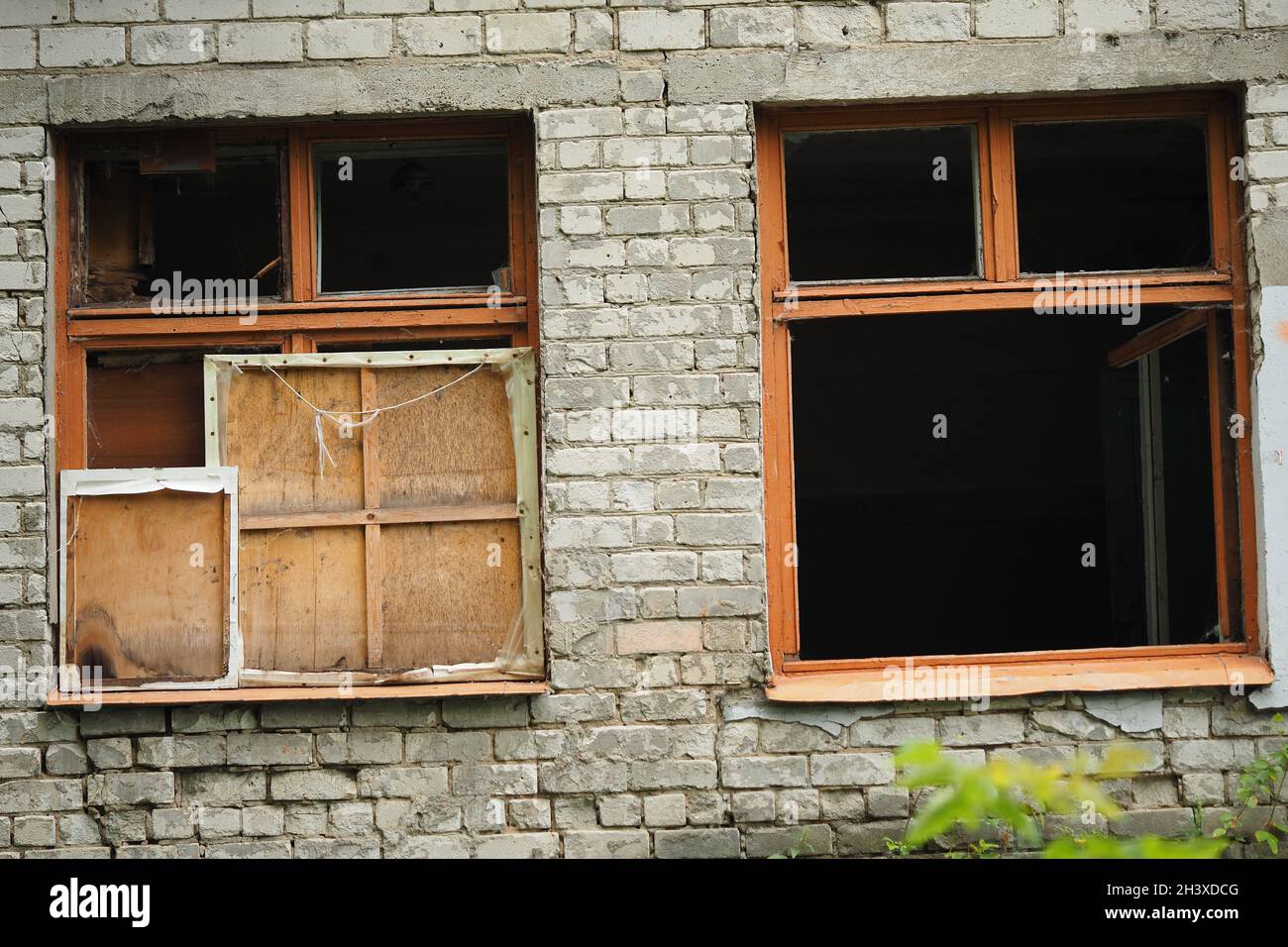 Abandoned, ruined buildings with broken windows. High quality photo ...