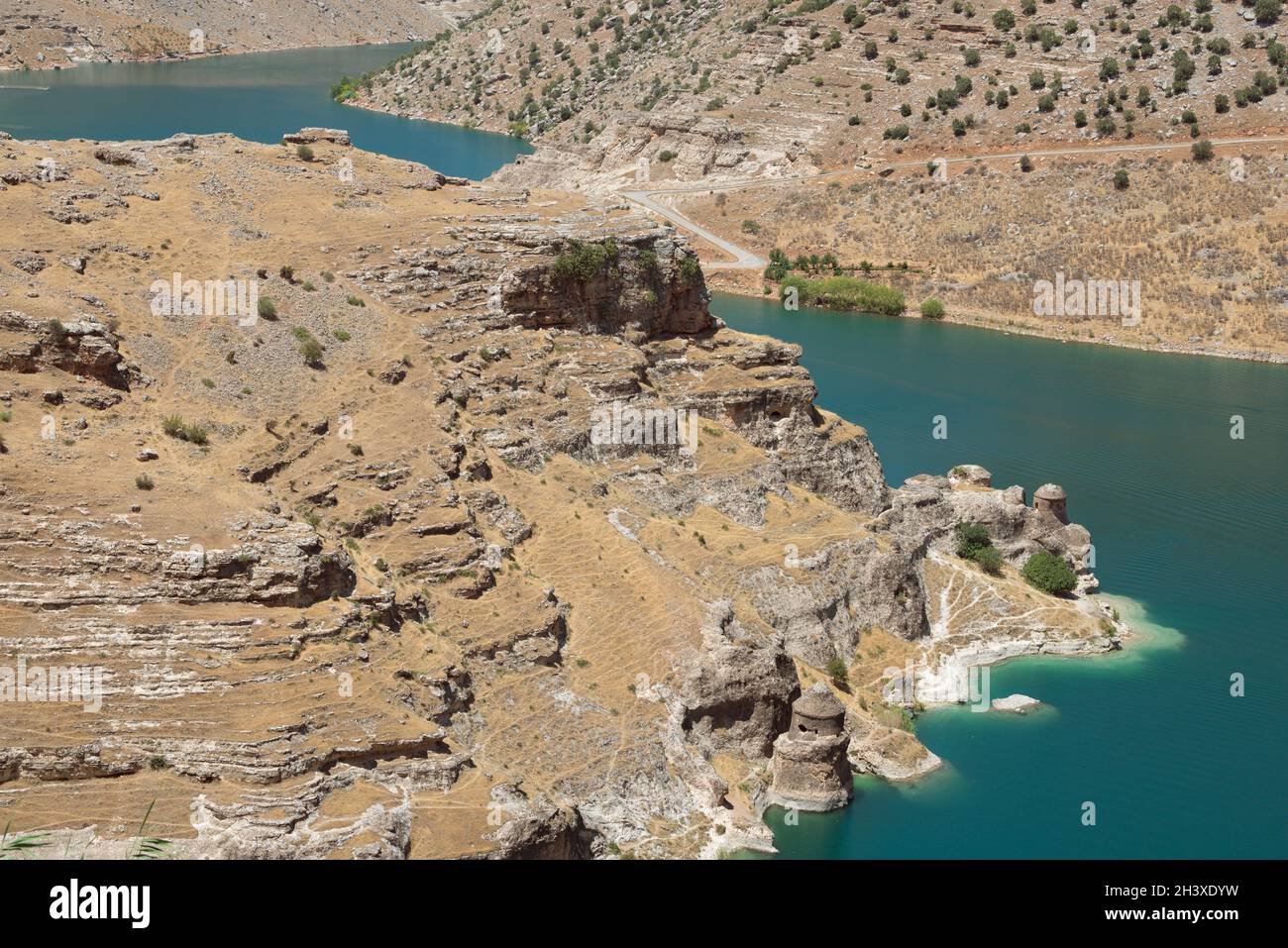 Valley of the Tigris with tombs of Assyrian kings near Egil town ...