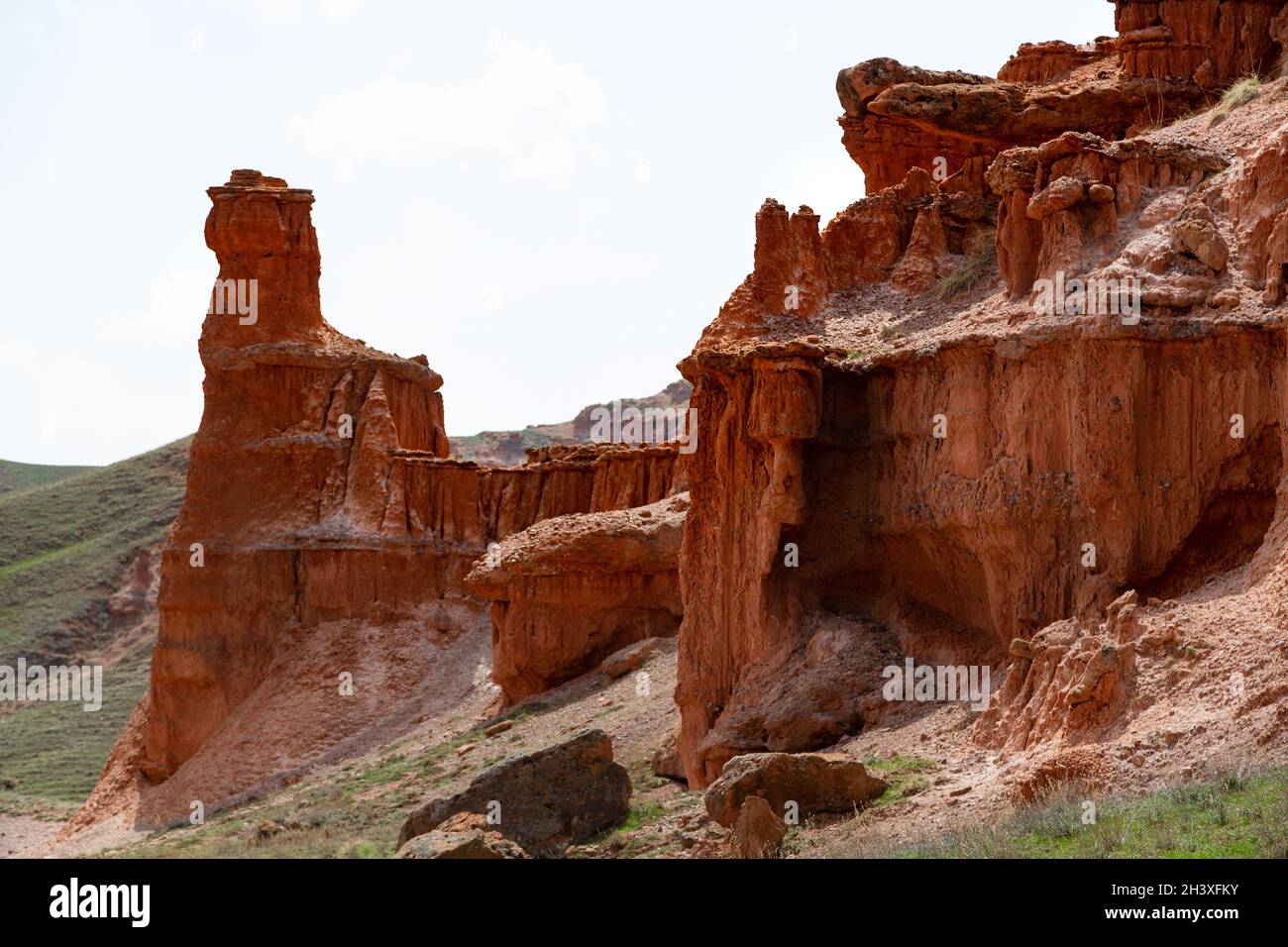 Red Fairy Chimneys Valley landscape. Red Fairy Chimneys Valley in ...