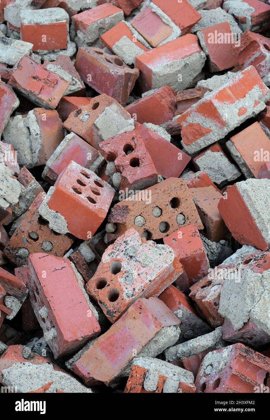 Bricks, demolition debris Stock Photo - Alamy