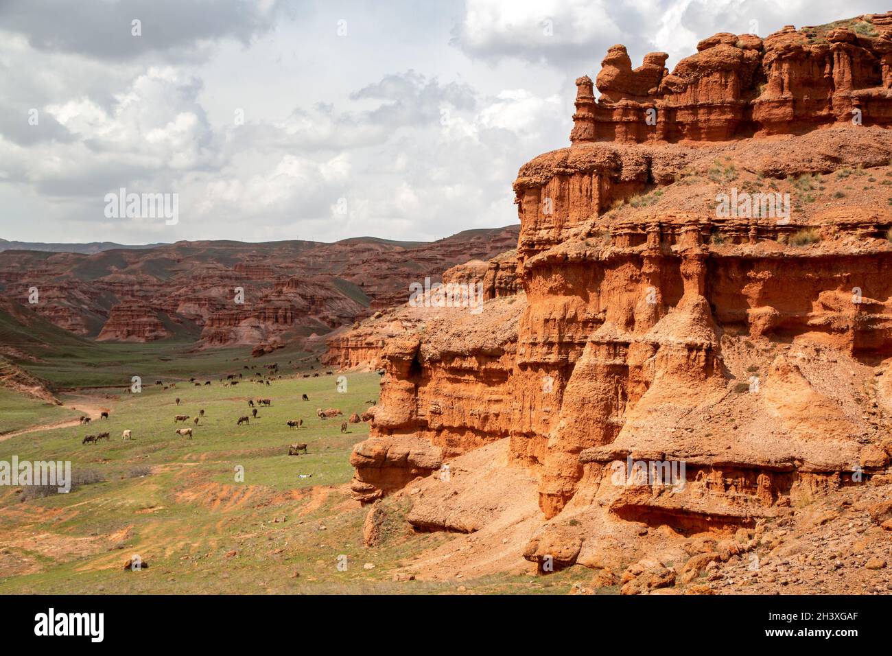 Red Fairy Chimneys Valley landscape. Red Fairy Chimneys Valley in ...