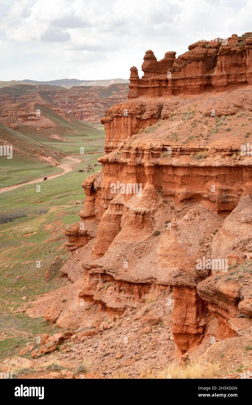 Red Fairy Chimneys Valley landscape. Red Fairy Chimneys Valley in ...