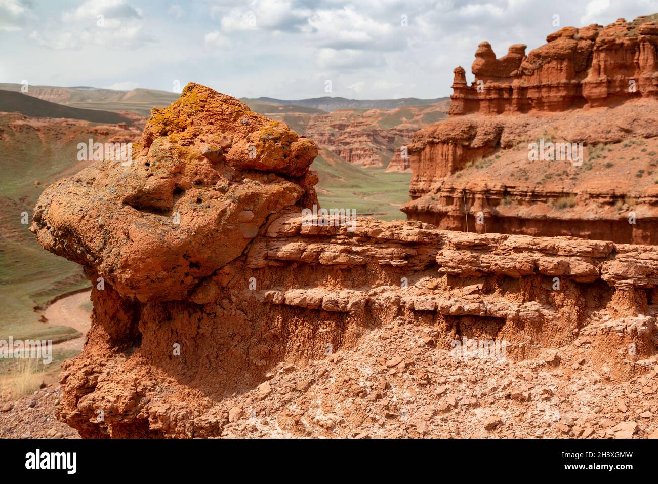 Red Fairy Chimneys Valley landscape. Red Fairy Chimneys Valley in ...