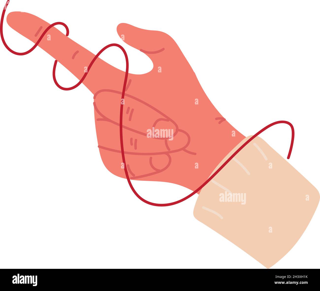 finger with red string Stock Vector Image & Art - Alamy
