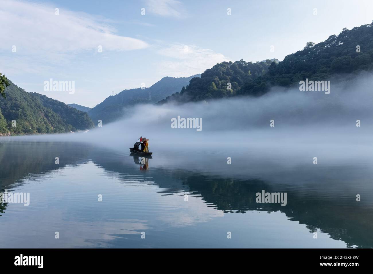 Beautiful the little Dongjiang River landscape in early morning Stock ...