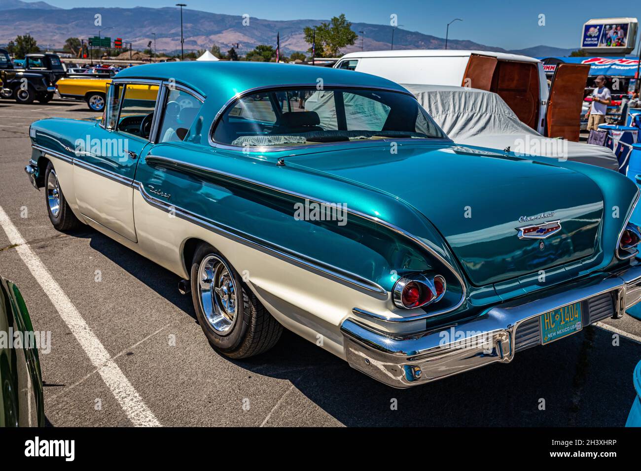 Reno, NV - August 4, 2021: 1958 Chevrolet Delray Coupe Coupe at a local ...