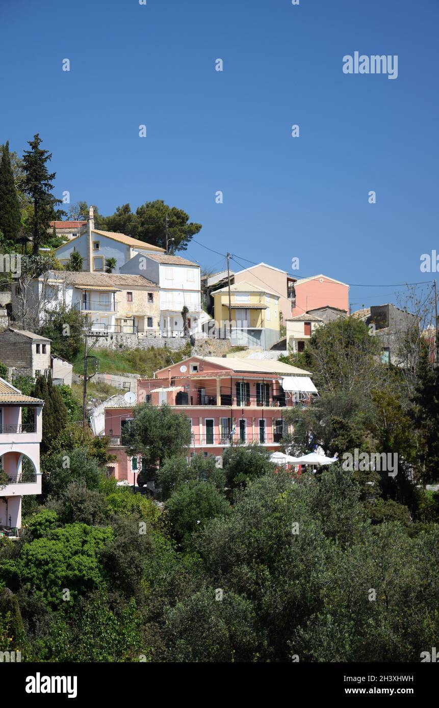 Chlomos, a mountain village on Corfu Stock Photo - Alamy