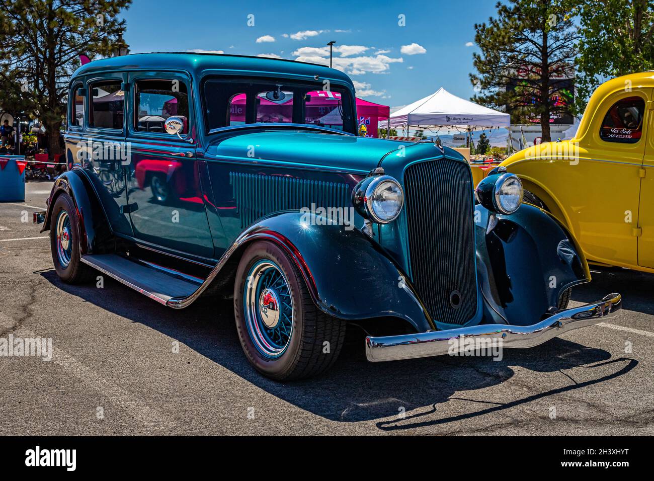 Reno, NV - August 4, 2021: 1933 Plymouth Model PC Sedan at a local car ...