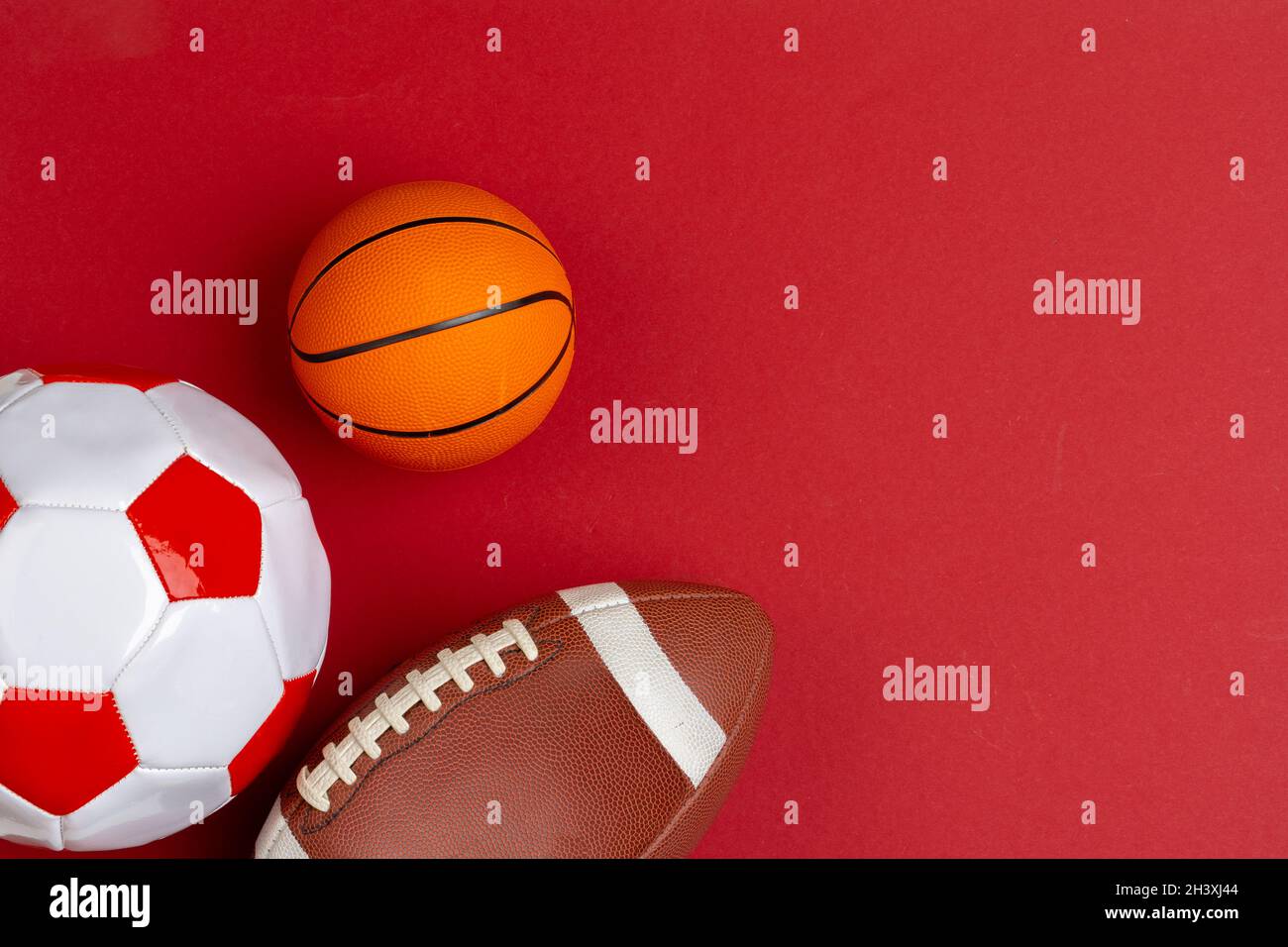 Set of balls for soccer, basketball and rugby Stock Photo - Alamy