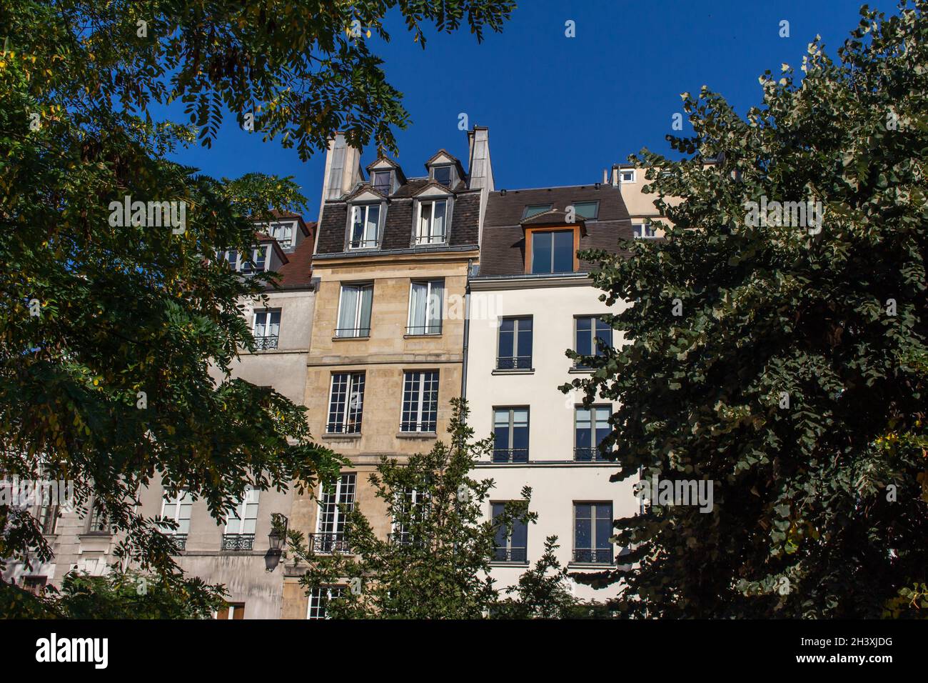 Close up exterior texture view of traditional French architecture, with ...