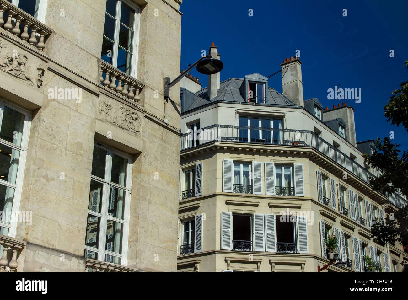 Close up exterior texture view of traditional French architecture, with ...